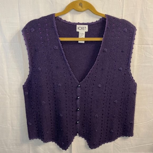 Koret | Other | Womens Koret Size M Purple Embellished Knit Sweater ...